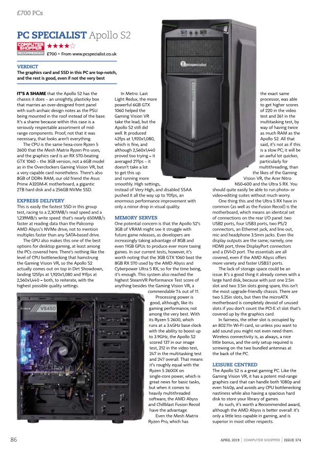 PCSPECIALIST - Award winning Desktop PC Reviews, Review PCSpecialist